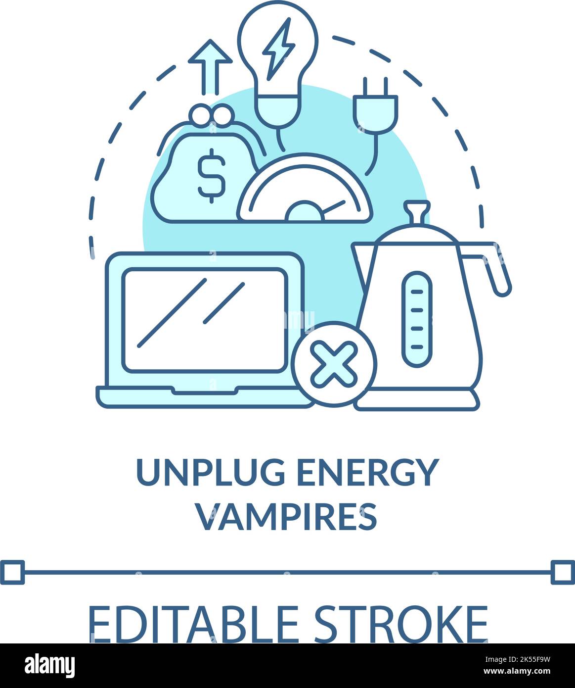 Unplug energy vampires turquoise concept icon Stock Vector Image & Art ... Unplug energy vampires turquoise concept icon Stock Vector Image & Art ...