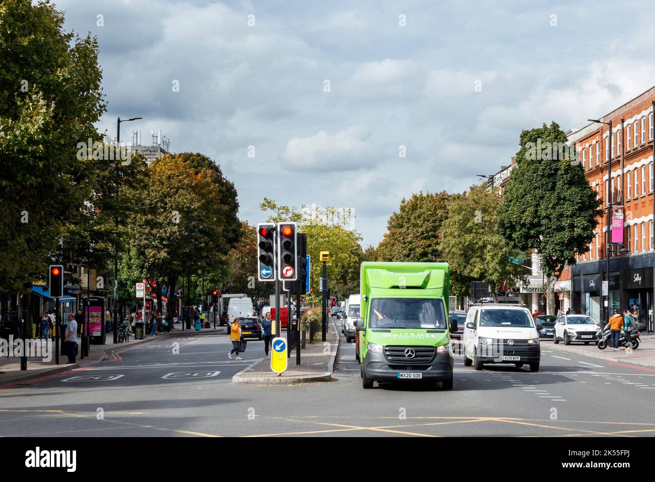 View North along Holloway Road at the junction with Tollington Road and ...