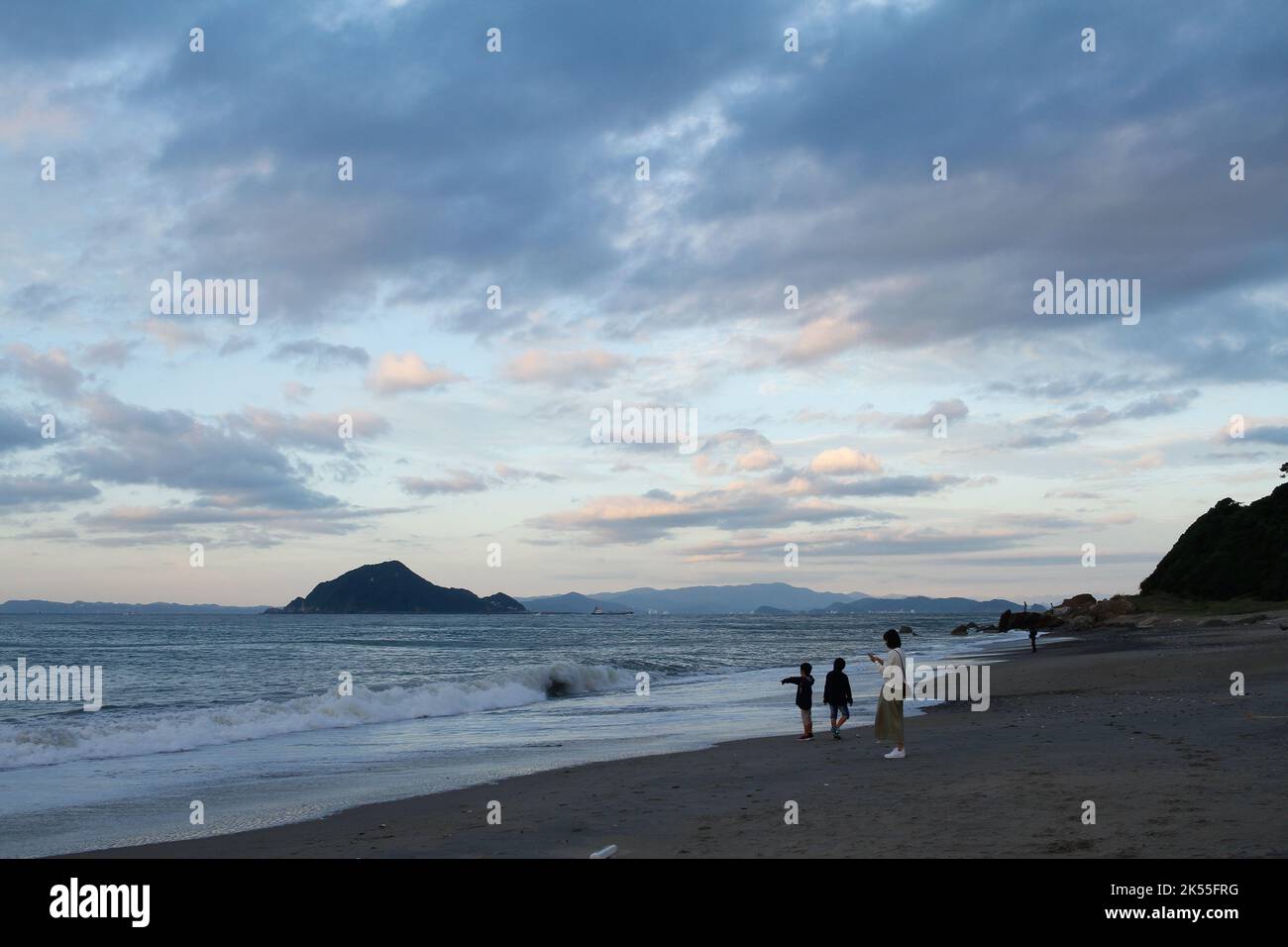 Irago, Aichi, Japan, 2022/24/09 - Kamishima island seen from cape Irago ...