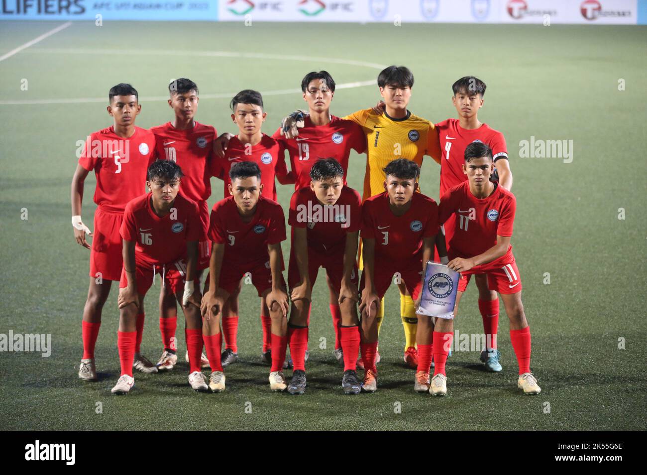 Singapore U-17 National Football Team who takes part at the AFC U-17 Qualifiers 2022, Kamalapur ...