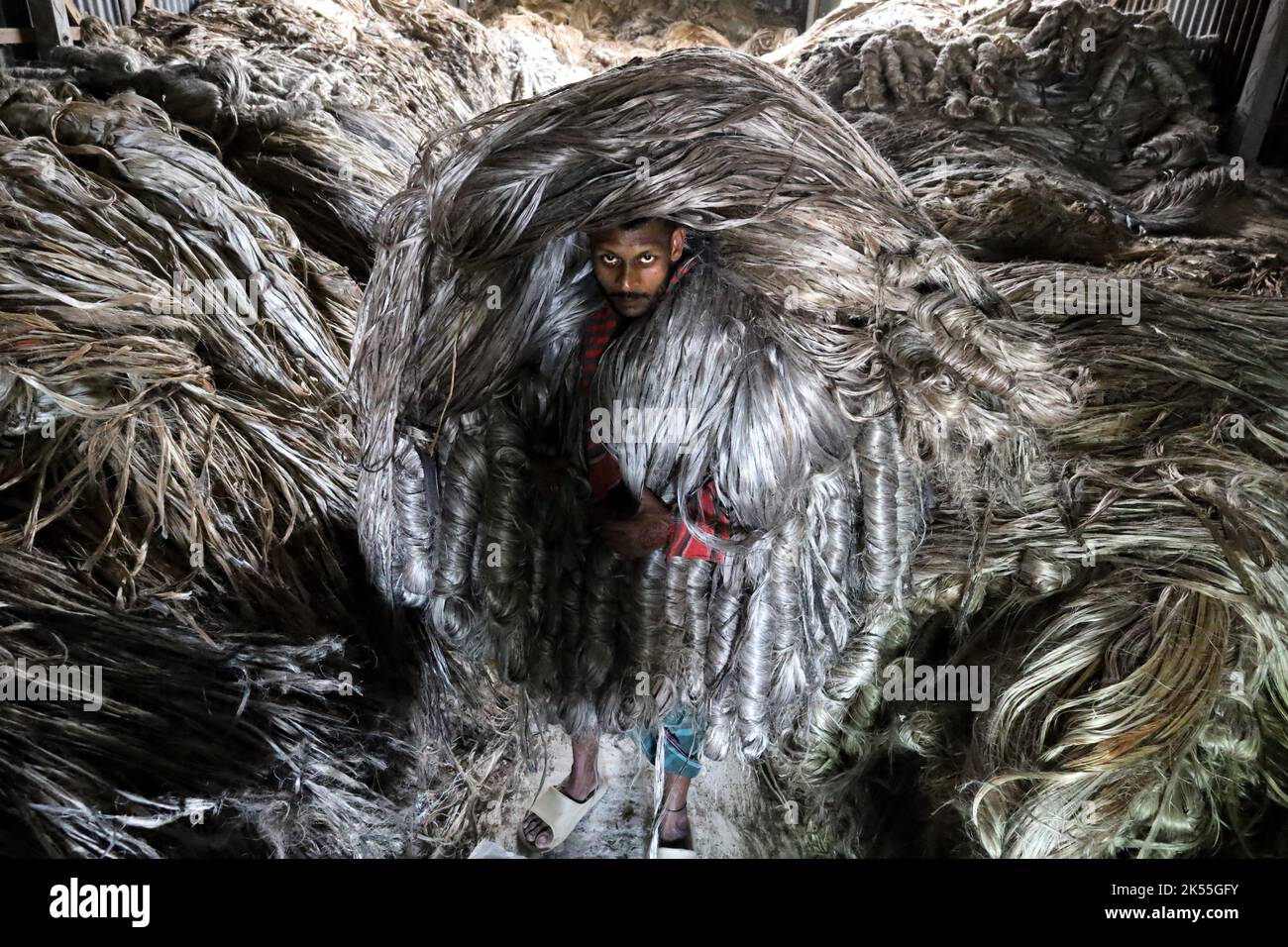 October 6, 2022, manikgonj, Manikgonj, Bangladesh: A man is carrying a ...