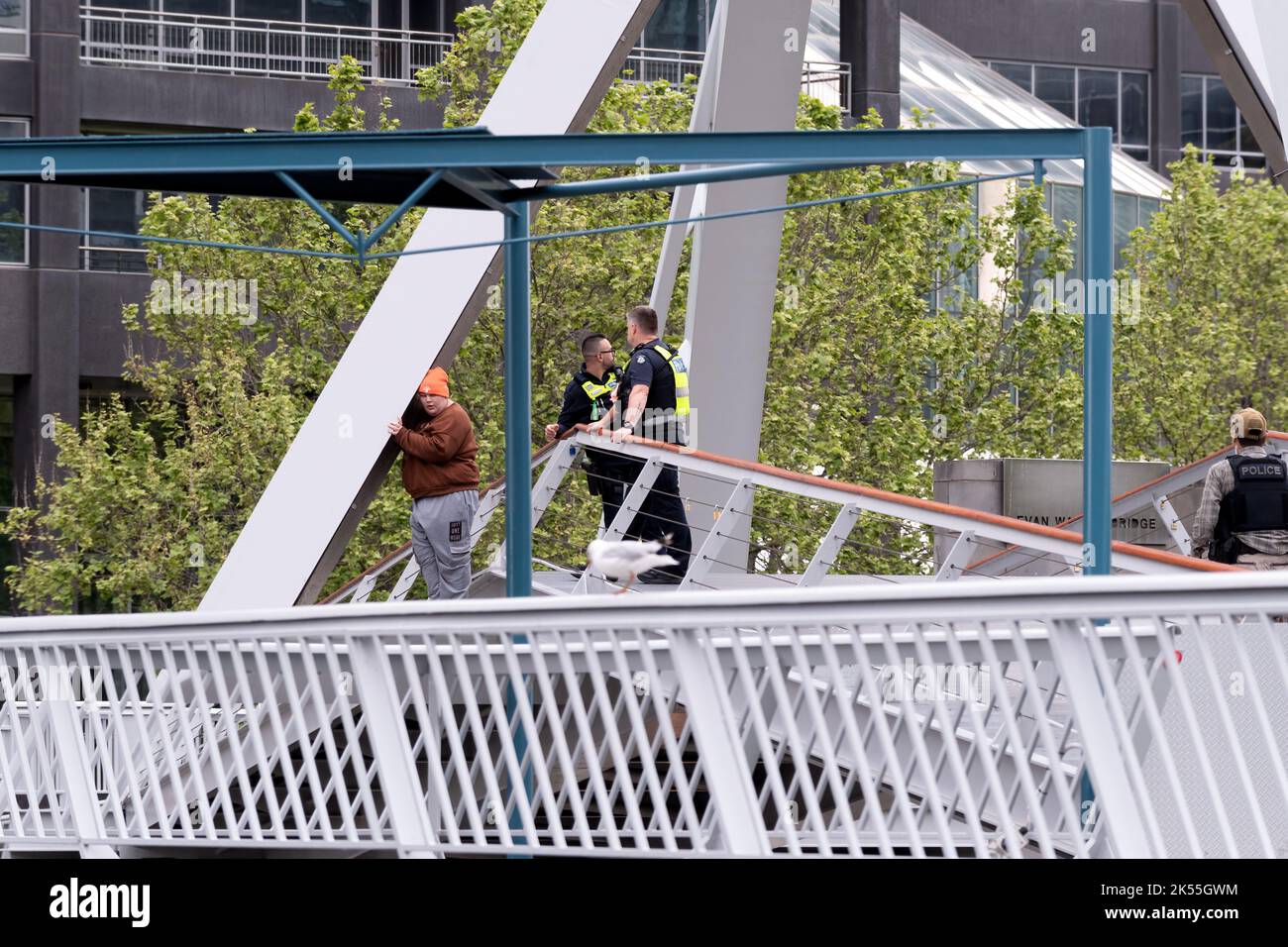 Melbourne, Australia, 6 October, 2022. A woman is seen standing on the ...