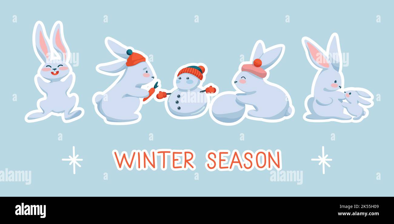 Cute Snowman with a carrot nose and red headphones Stock Vector Image ...