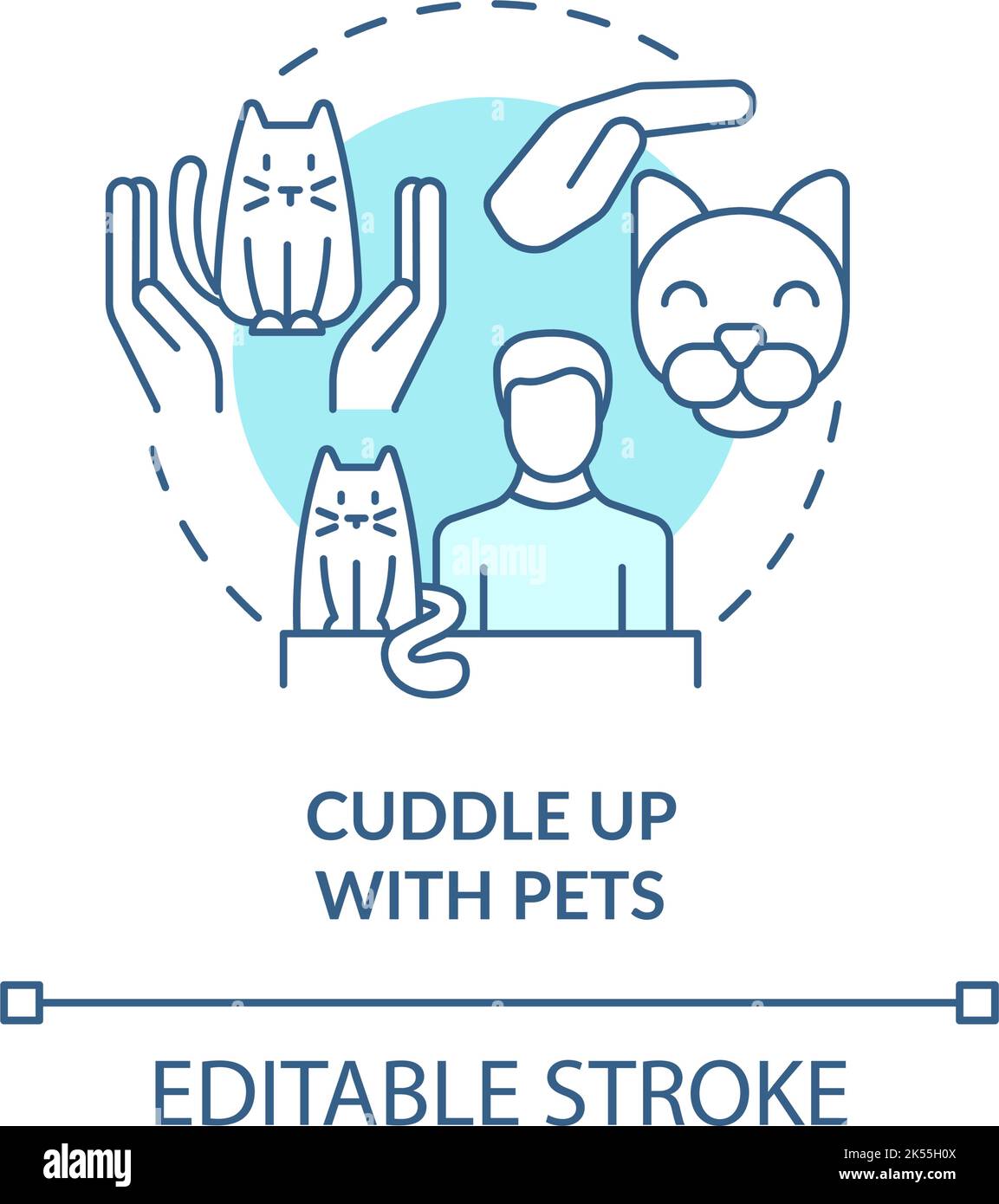 Cuddle up with pets turquoise concept icon Stock Vector Image & Art - Alamy
