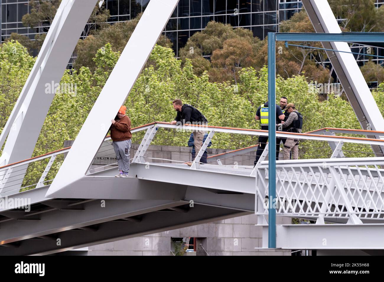 Melbourne, Australia, 6 October, 2022. A woman is seen standing on the ...