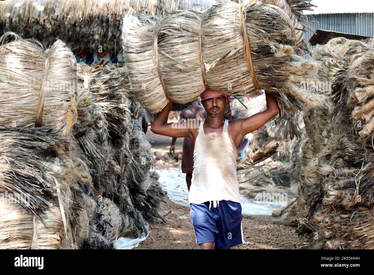 October 6, 2022, manikgonj, Manikgonj, Bangladesh: A man is carrying a ...