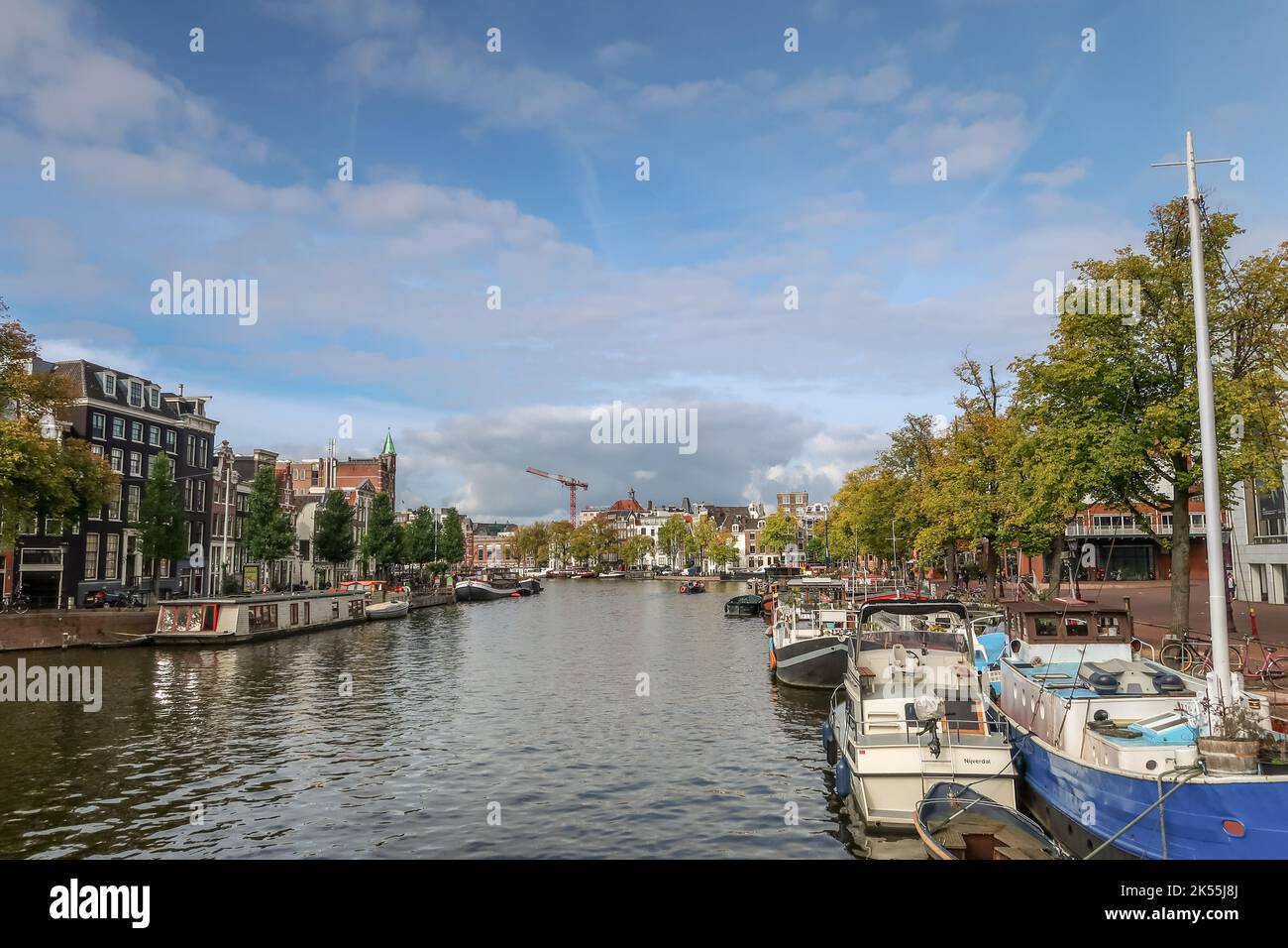 Amsterdam, Netherlands. September 2022. the river Amstel with the ...