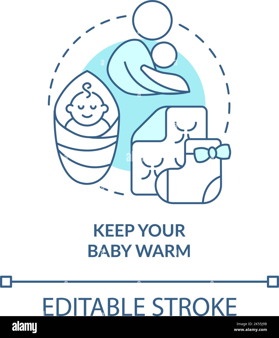Keep your baby warm turquoise concept icon Stock Vector Image & Art - Alamy