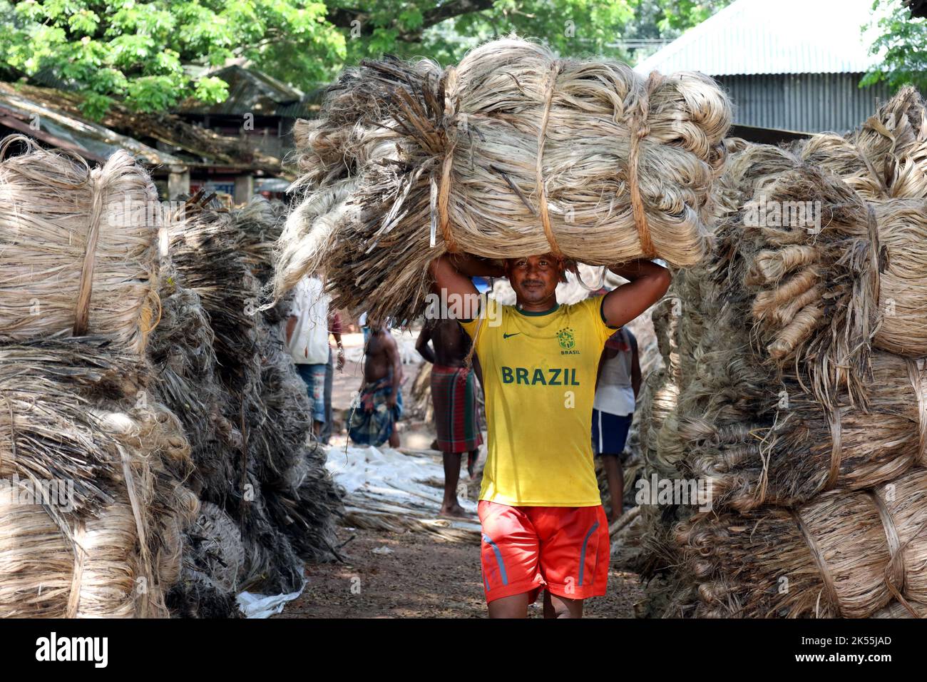 October 6, 2022, manikgonj, Manikgonj, Bangladesh: A man is carrying a ...
