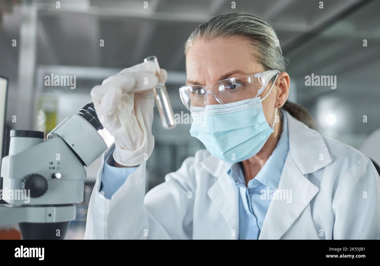 Covid lab, medical science and scientist working on futuristic medicine ...