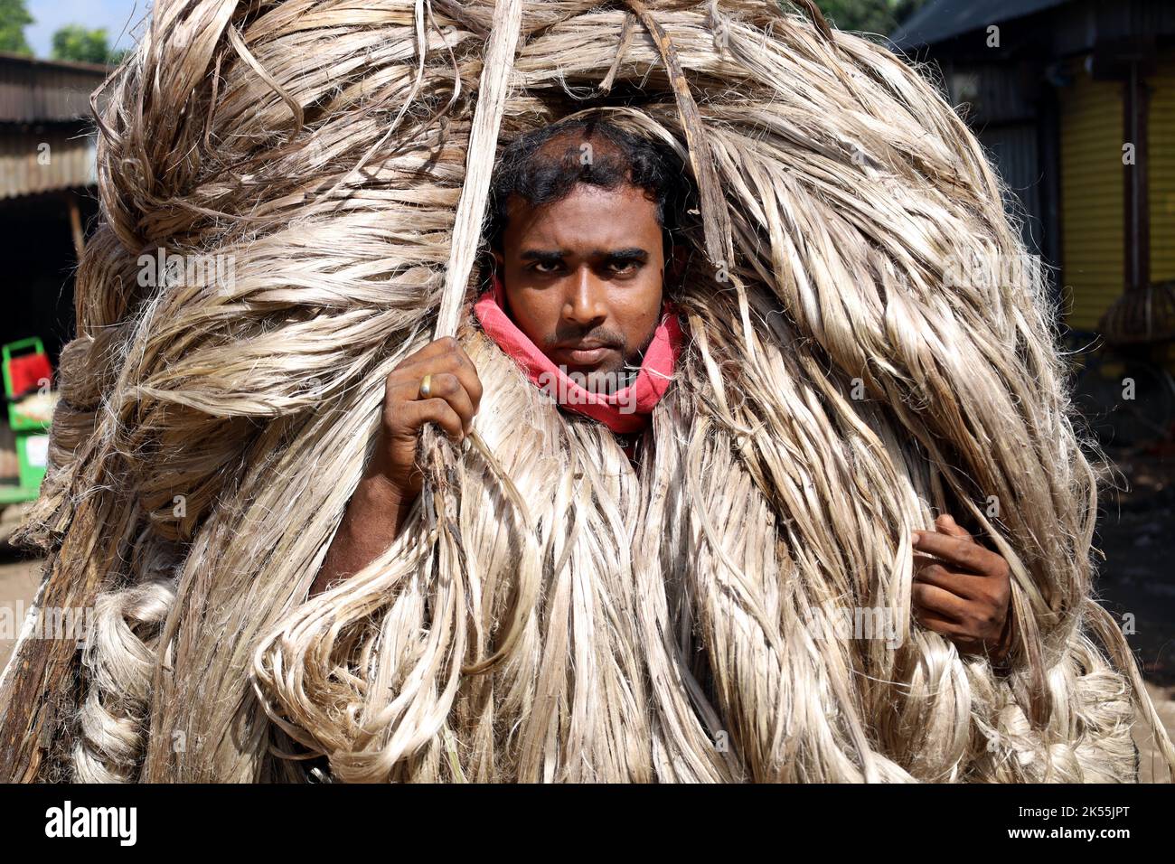 October 6, 2022, manikgonj, Manikgonj, Bangladesh: A man is carrying a ...