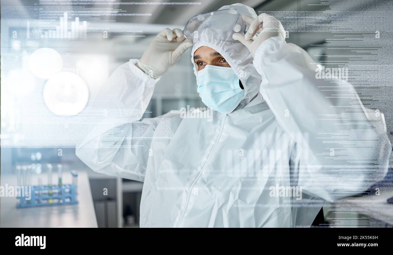 Covid lab, medical science and scientist working on research for ...