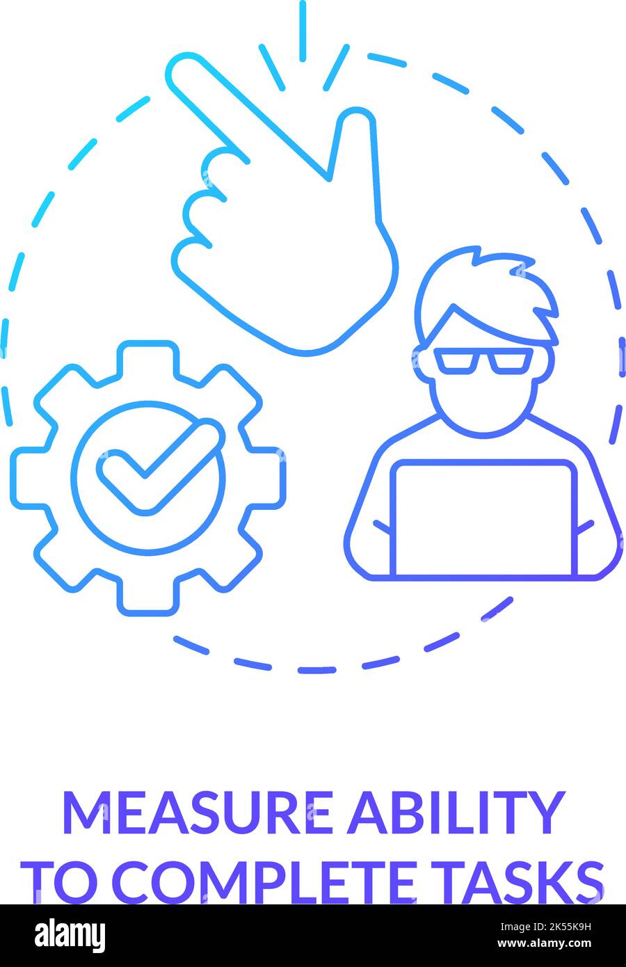 Measure ability to complete tasks blue gradient concept icon Stock ...