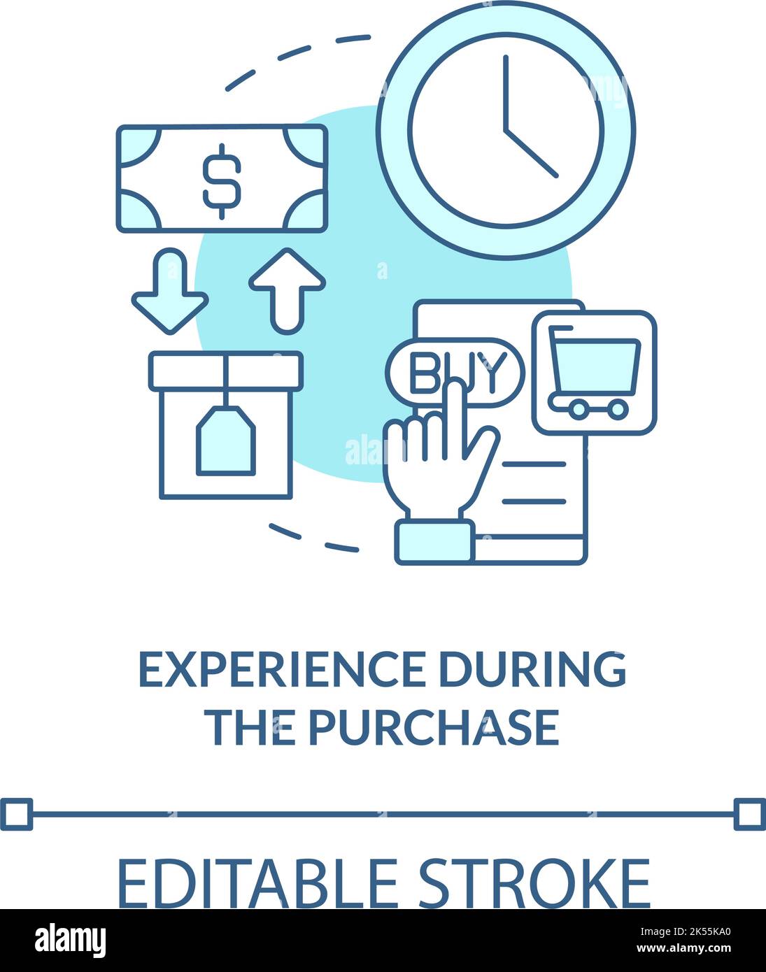 Experience during purchase turquoise concept icon Stock Vector Image & Art - Alamy