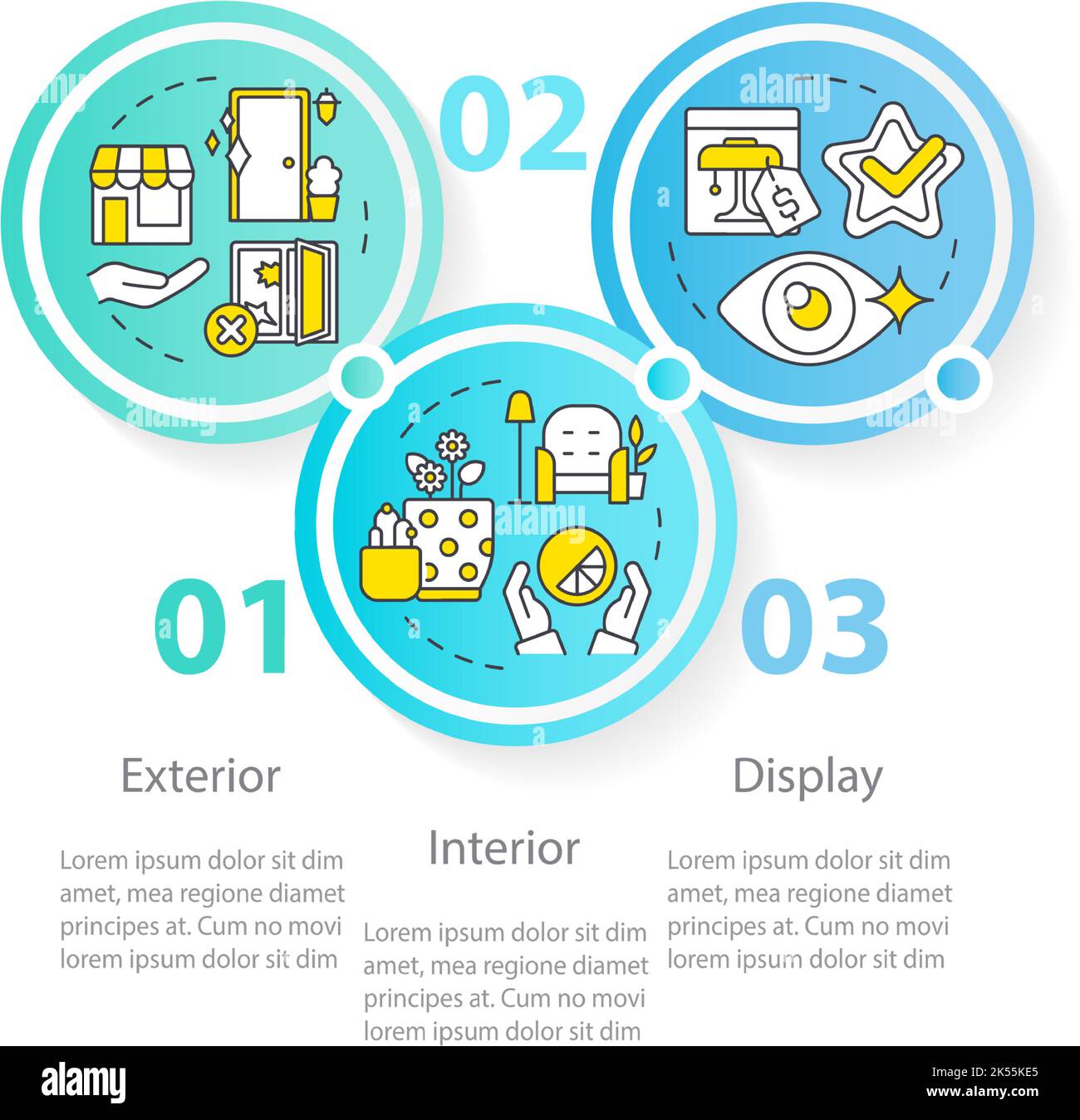 Visual sense in retail experience circle infographic template Stock ...