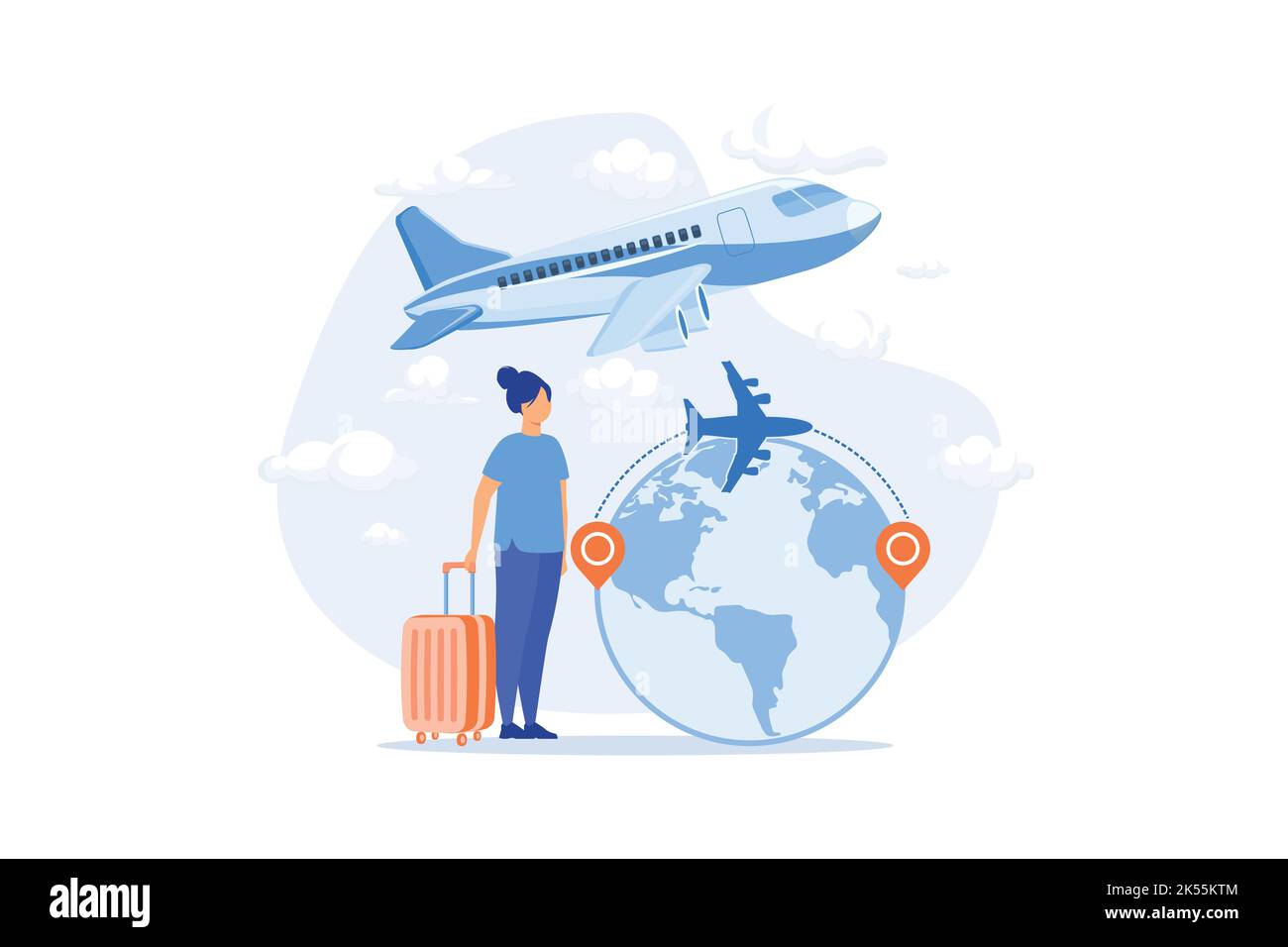 Intercontinental transportation, plane at airport, boarding pass ...