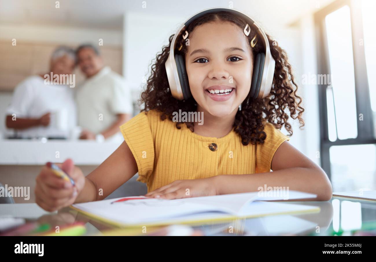 Girl portrait, homework and music for drawing, art and homeschool ...