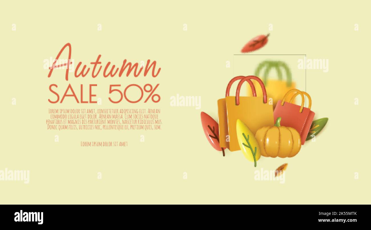 Autumn sale background, banner, poster or flyer. Vector illustration ...