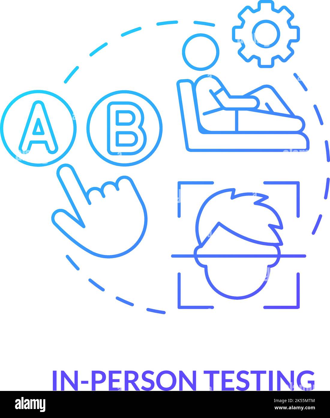 In Person Testing Blue Gradient Concept Icon Stock Vector Image And Art