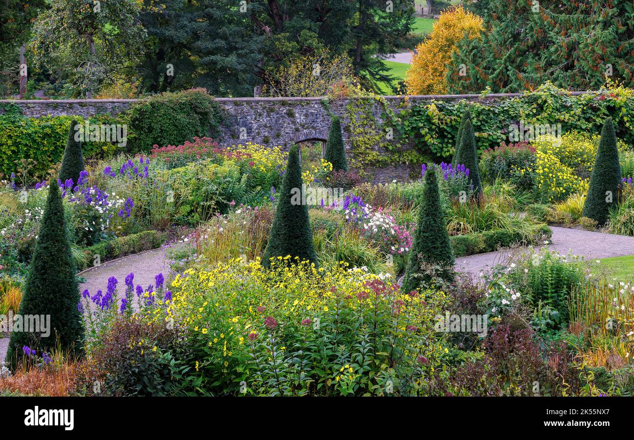 Upper Walled Garden in October at Aberglasney Stock Photo - Alamy