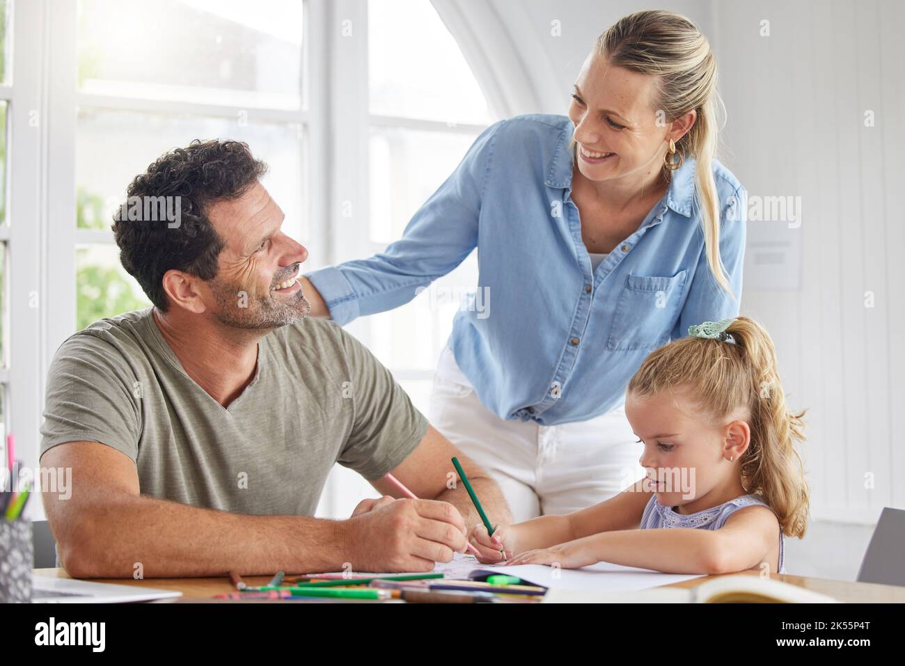 Support, learning and parents teaching child for home education ...