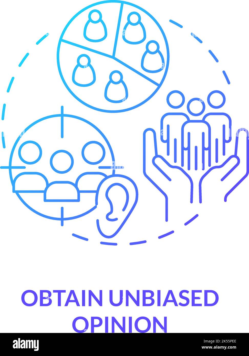 Obtain unbiased opinions blue gradient concept icon Stock Vector Image ...