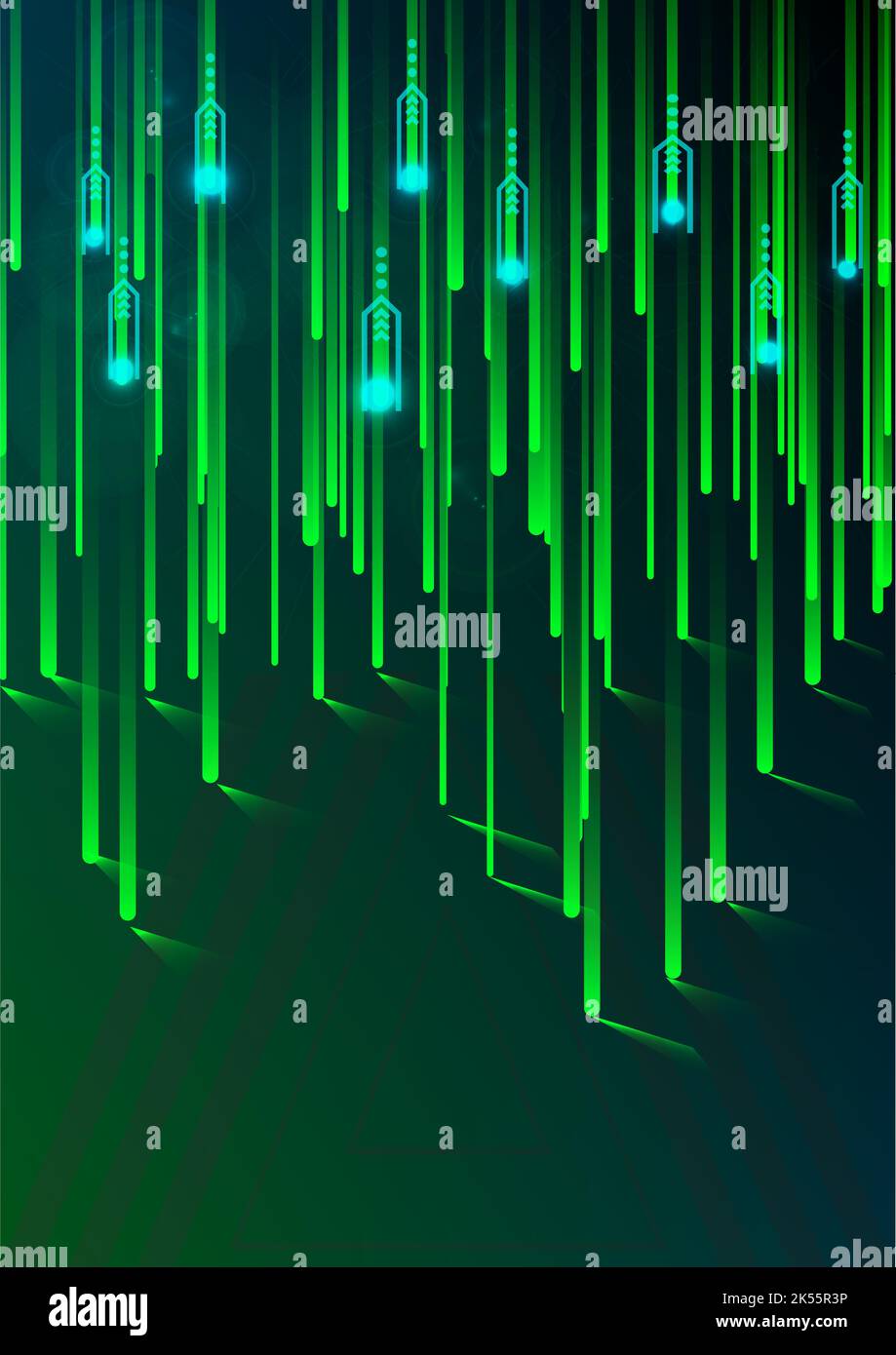 Christmas festival, Abstract background green light neon technology ...