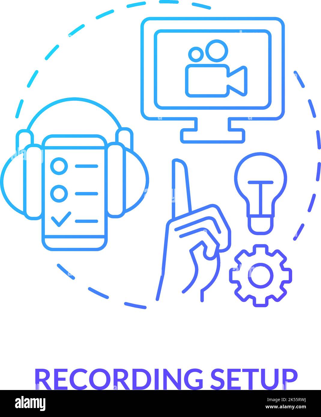 Recording setup blue gradient concept icon Stock Vector Image & Art - Alamy