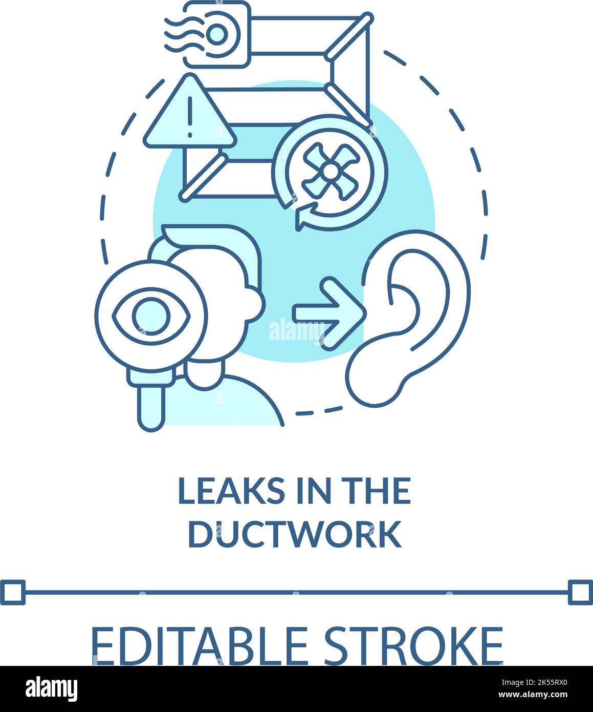 Leaks in ductwork turquoise concept icon Stock Vector Image & Art - Alamy