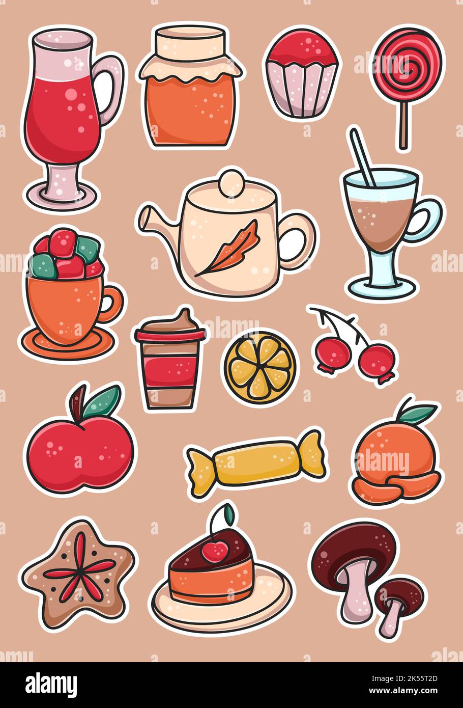 Set stickers food Stock Vector Images - Alamy