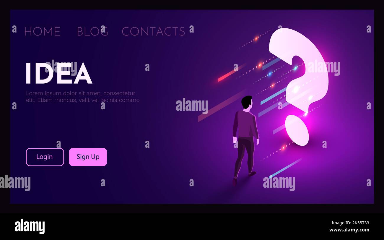 Man stands in front of question mark. Support concept. Vector ...