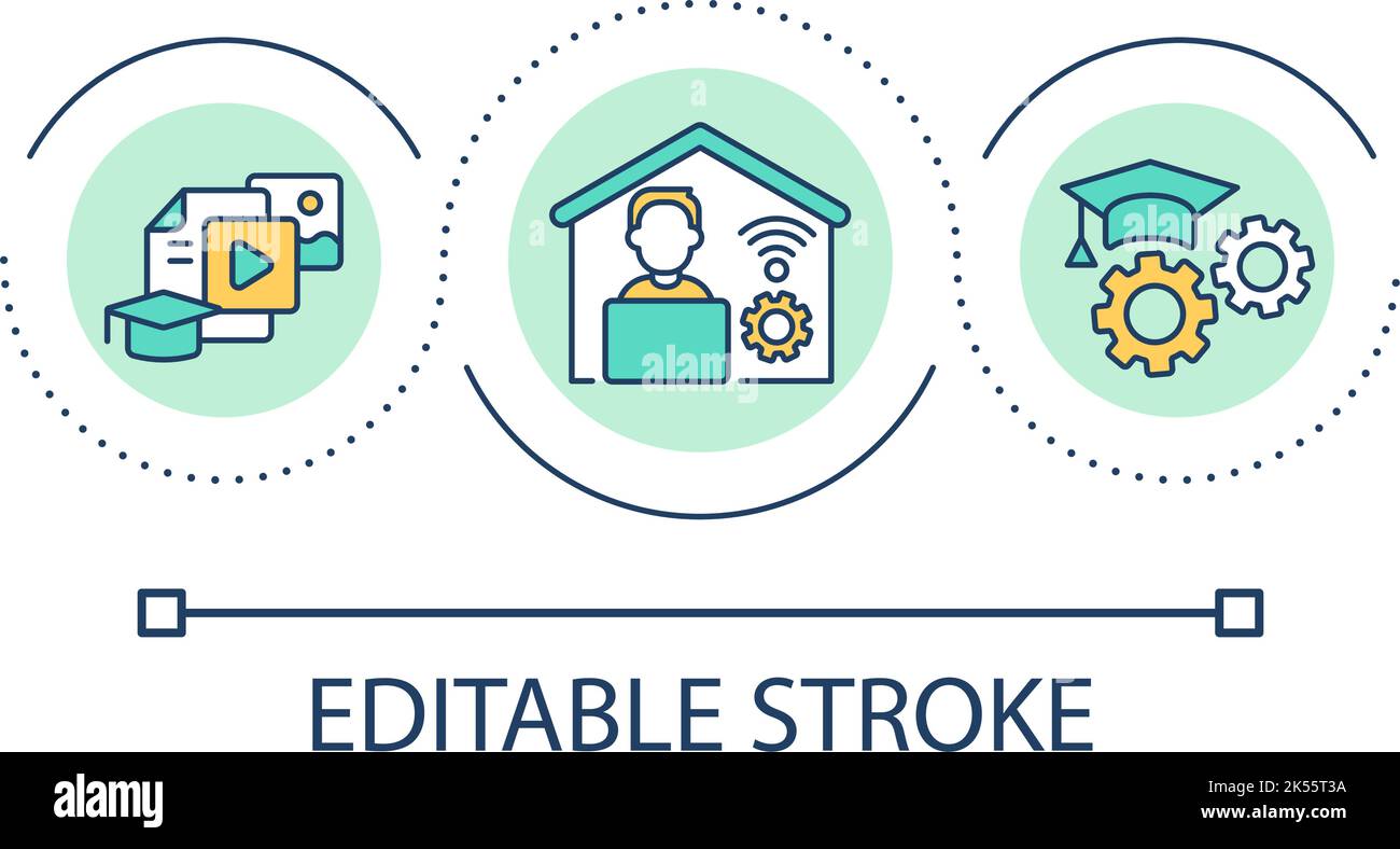 Study for degree at home loop concept icon Stock Vector Image & Art - Alamy