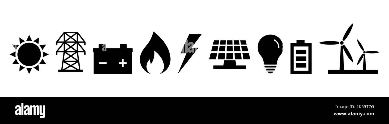Energy icon set simple design Stock Vector Image & Art - Alamy