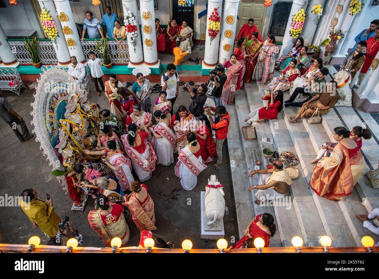 India- 05/10/2022, Different moments of Farewell to Goddess Durga on ...