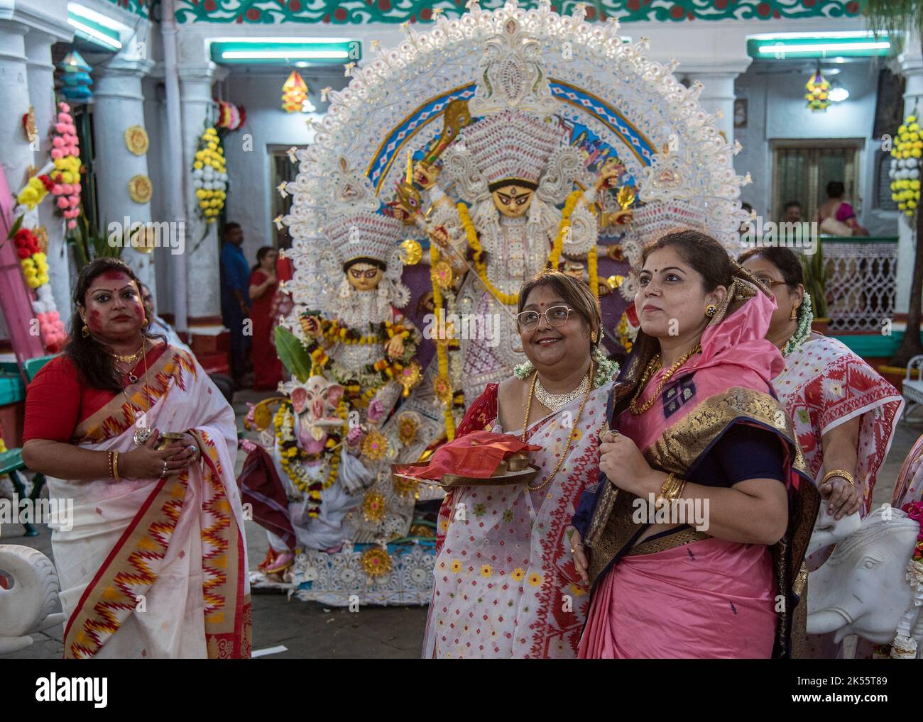 India- 05/10/2022, Different moments of Farewell to Goddess Durga on ...