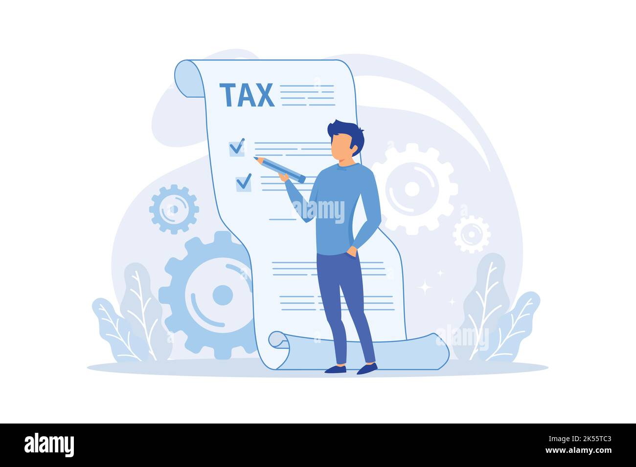 Income statement web icon. Taxpayer cartoon character. Counting profit ...