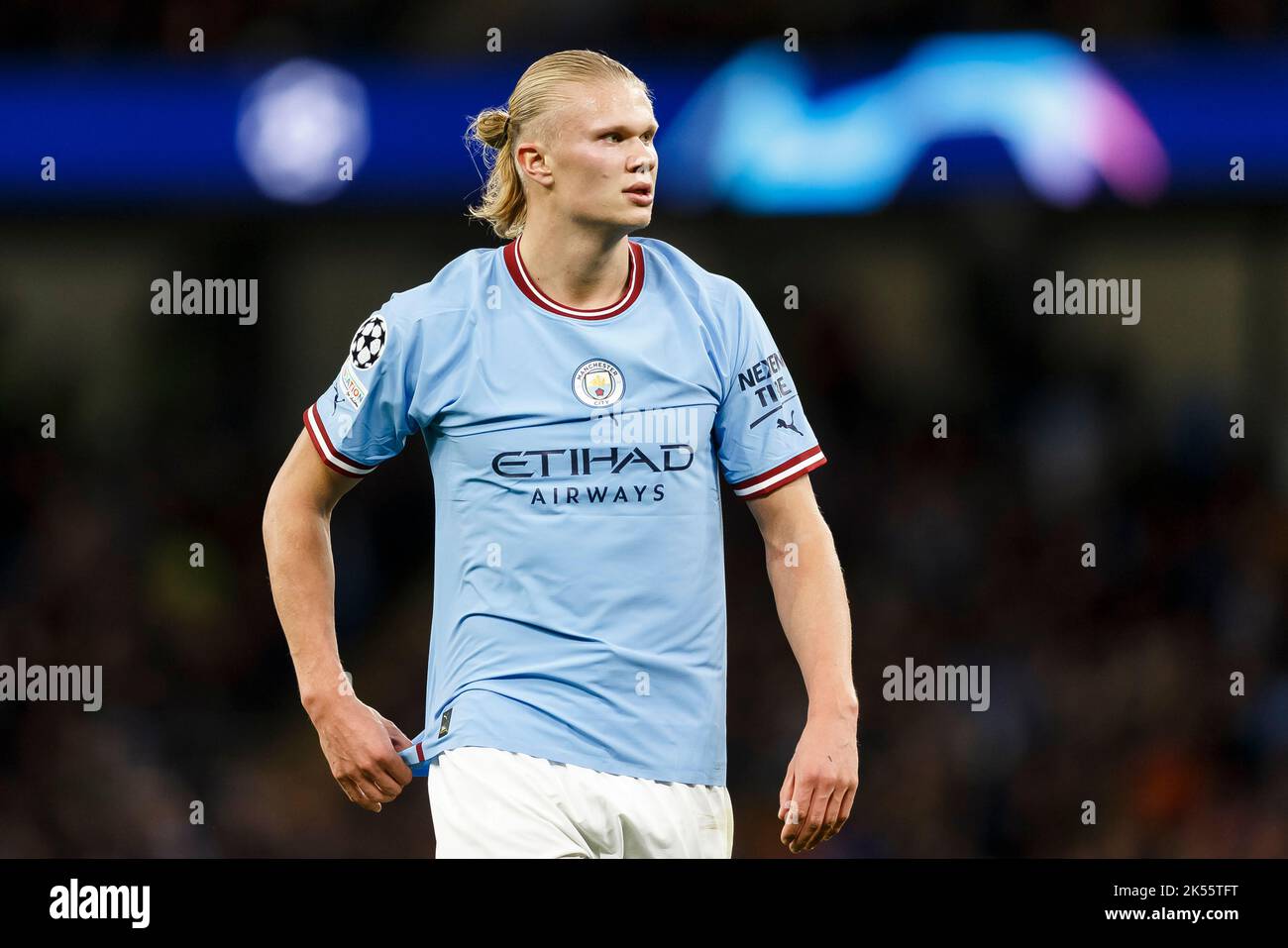 Manchester, UK. 05th Oct, 2022. Erling Haland of Manchester City during ...