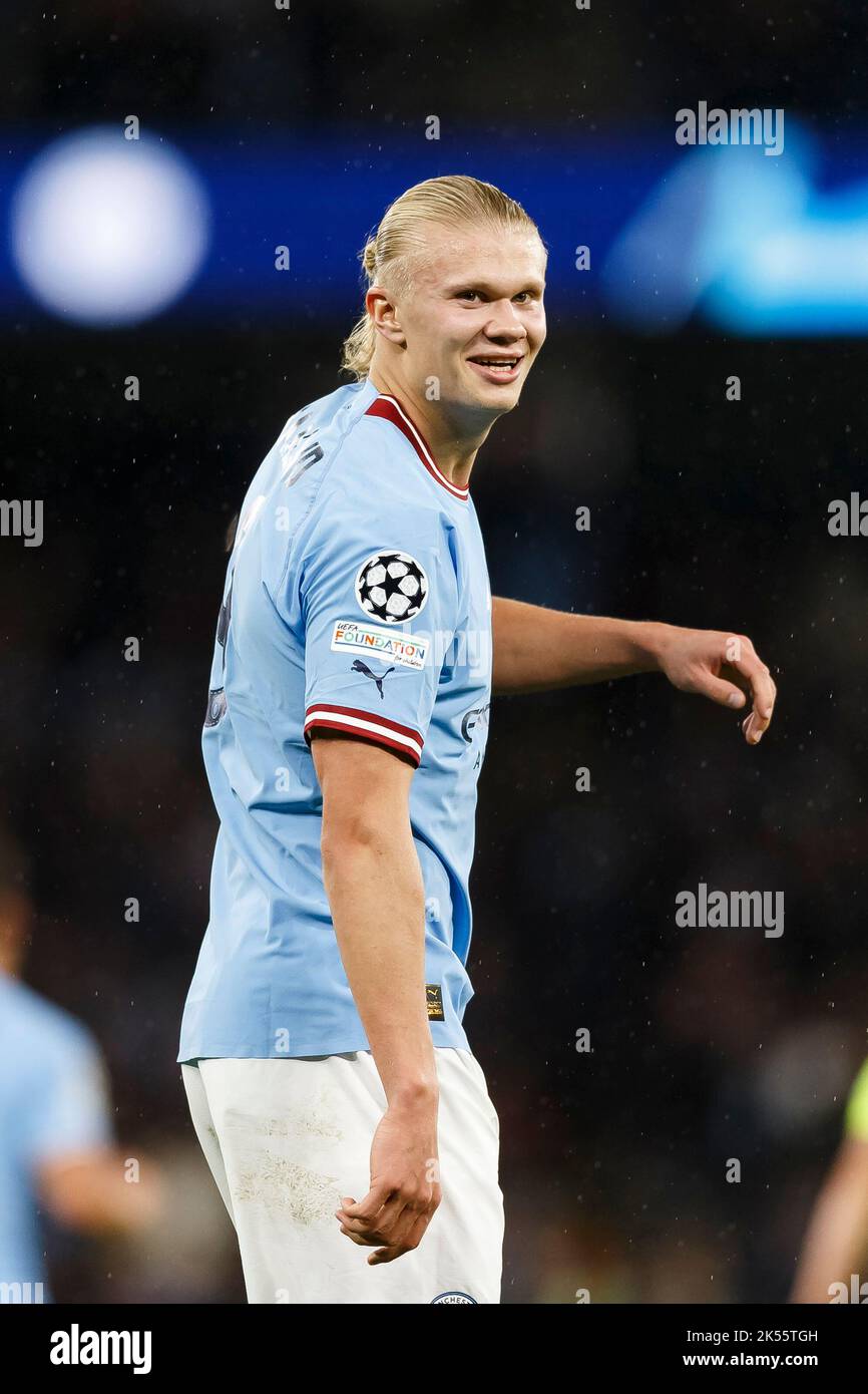 Manchester, UK. 05th Oct, 2022. Erling Haland of Manchester City ...