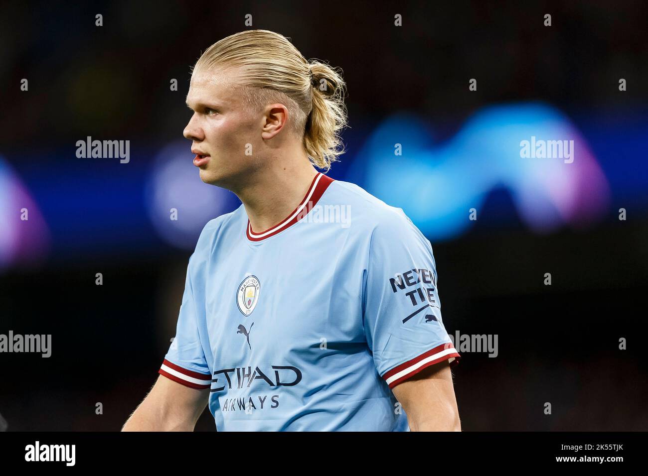 Manchester, UK. 05th Oct, 2022. Erling Haland of Manchester City during ...