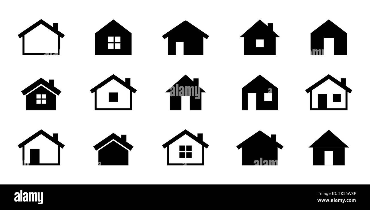 home house building icon set Stock Vector Image & Art - Alamy