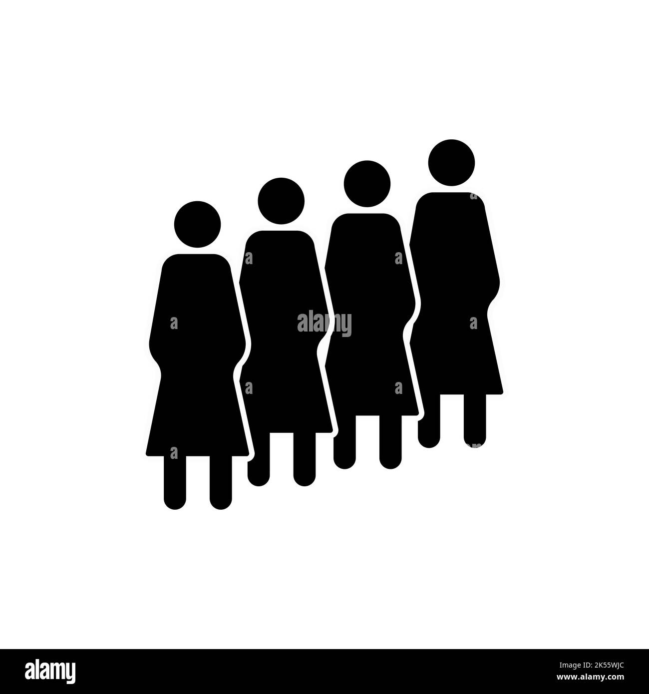 Group of four women icon Stock Vector Image & Art - Alamy