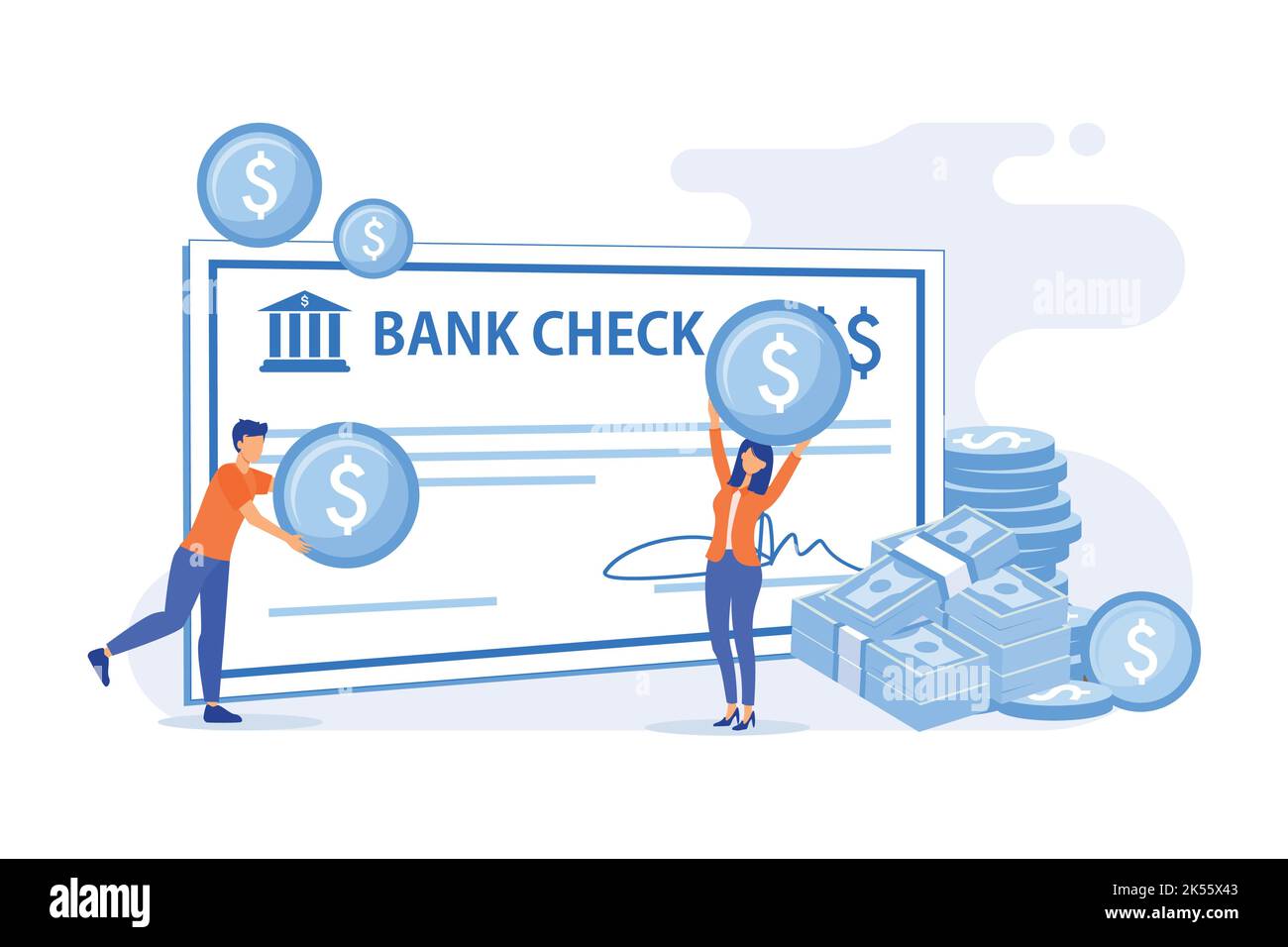 Employee getting ppayment in payday aycheck stub, salary statement ...