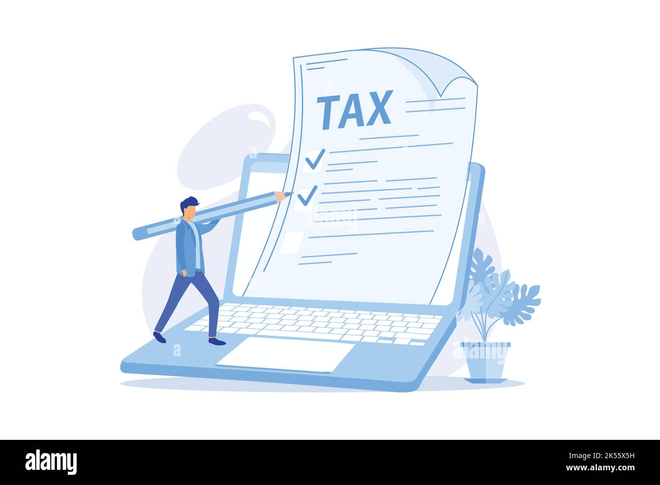 Marking checkbox on document. Tax management. Billing obligation ...