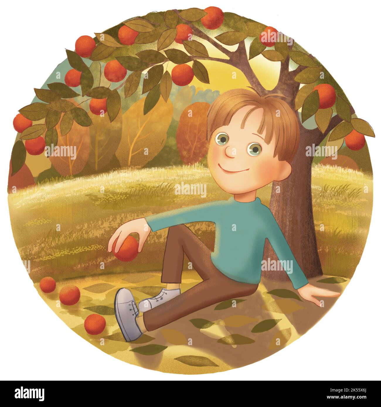 colorful boy on autumn background Stock Photo - Alamy