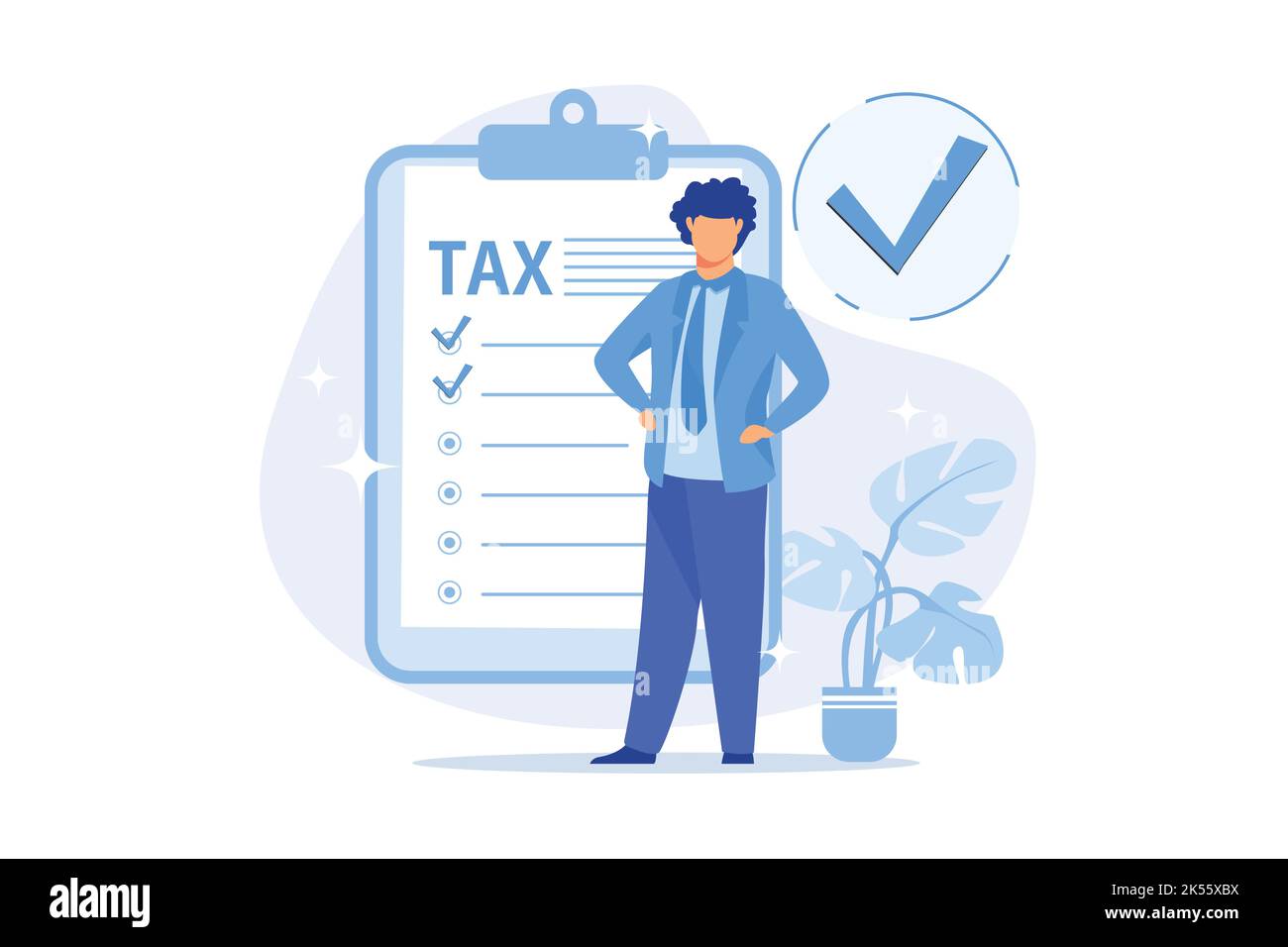 Paying taxes. Receipt with cost. Bill payment, receiving invoice ...