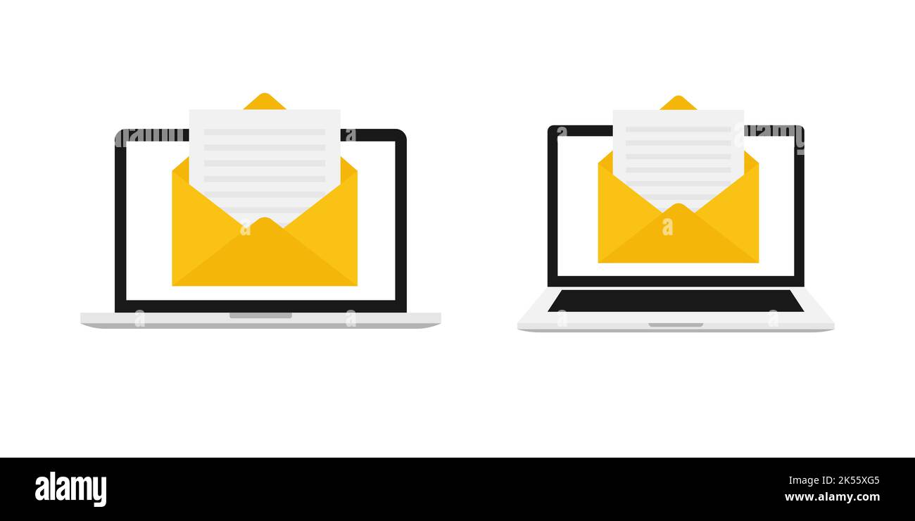 Message envelope in your laptop set Stock Vector Image & Art - Alamy