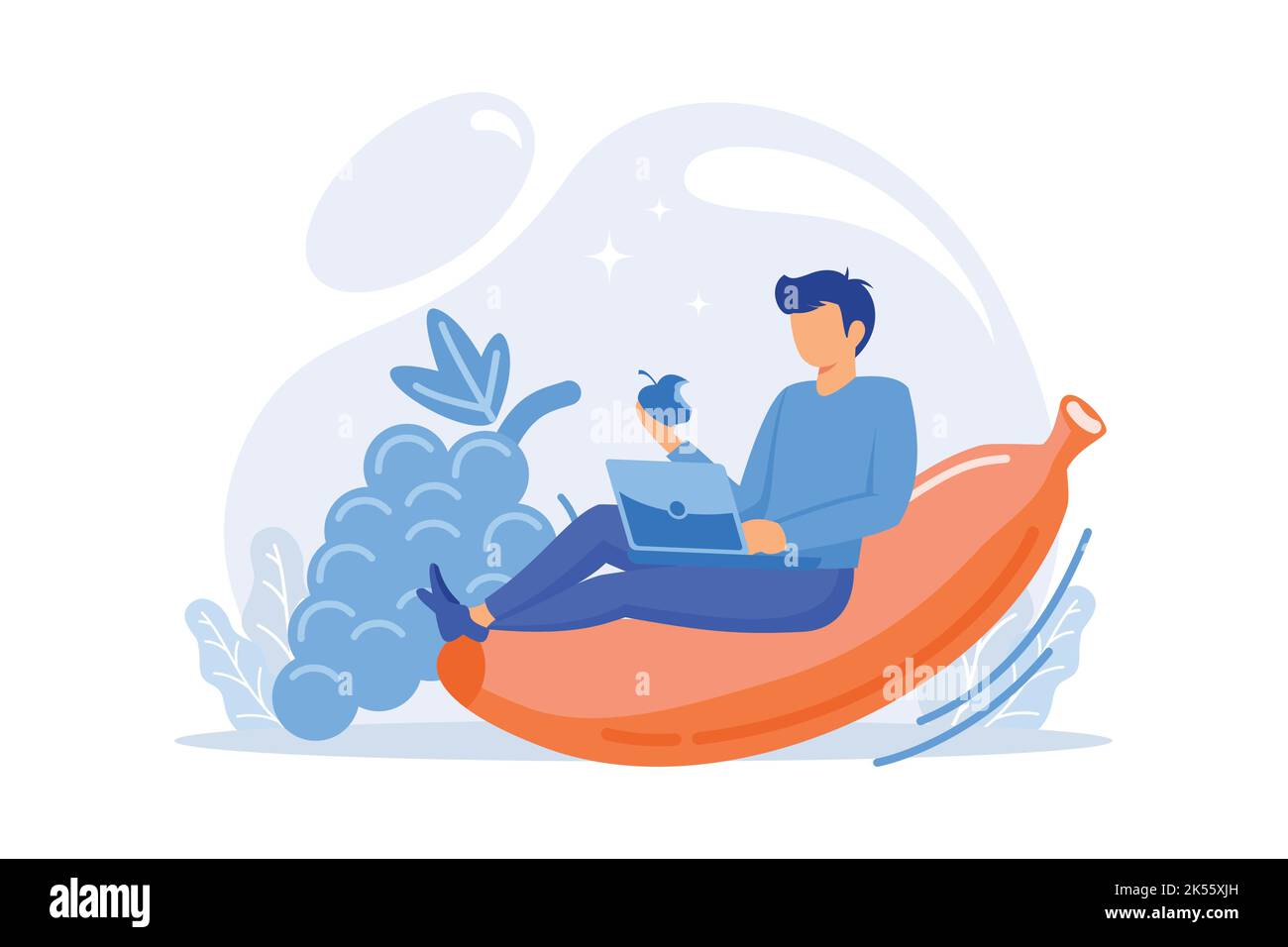 Organic fruits eating. Healthy snack, fruitarian diet, lunch break ...