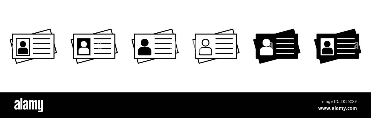 Id card document icon set Stock Vector Image & Art - Alamy