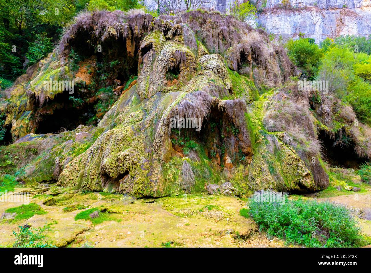 Cascade des Tufs, without water due to drought, sometimes named Cascade ...
