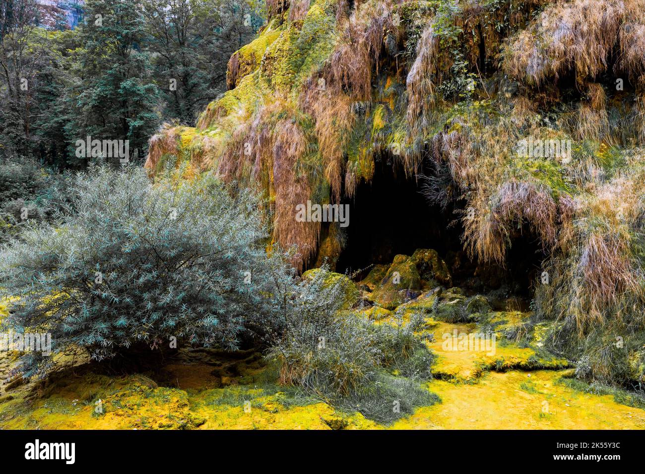 Cascade des Tufs, without water due to drought, sometimes named Cascade ...
